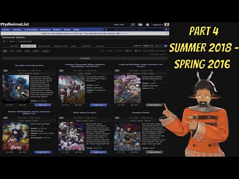 Organizing MyAnimeList in 2024 (Summer 2018 - Spring 2016)