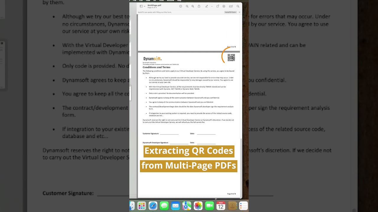 Reading QR Codes from Multi-Page PDFs