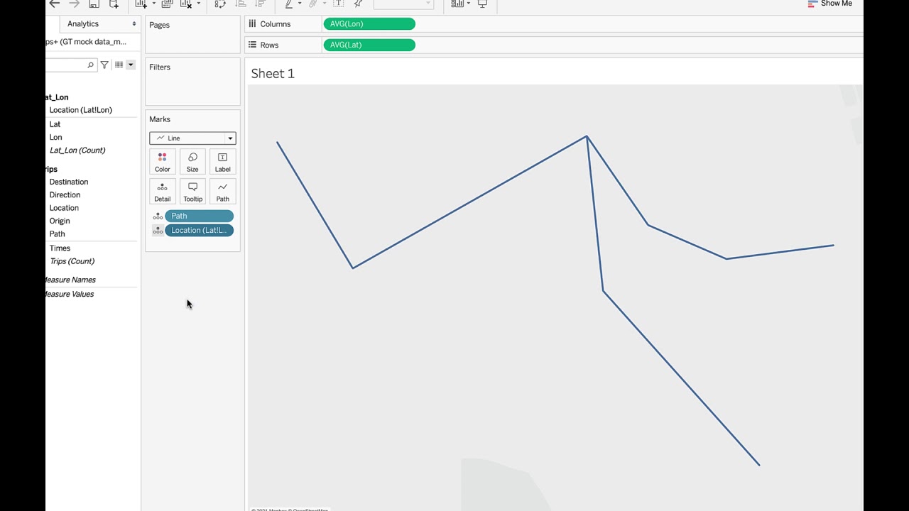 Network visualization with Tableau