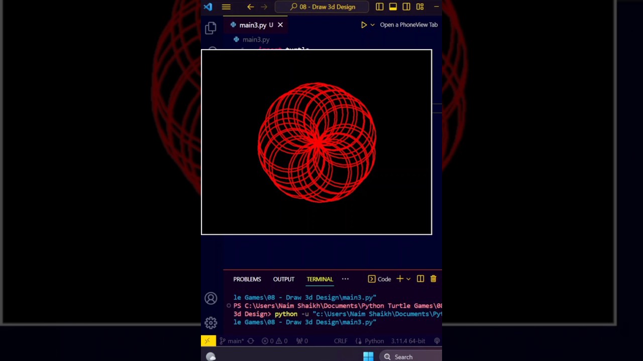 Drawing the creative circle design using | Python Turtle #python #pythonturtle