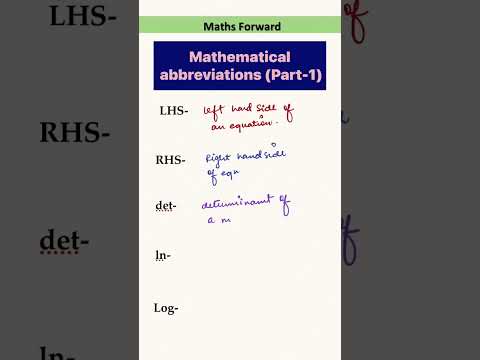Mathematical abbreviations part-1 | This Is Why Mathematical Abbreviations Is Going Viral | #maths
