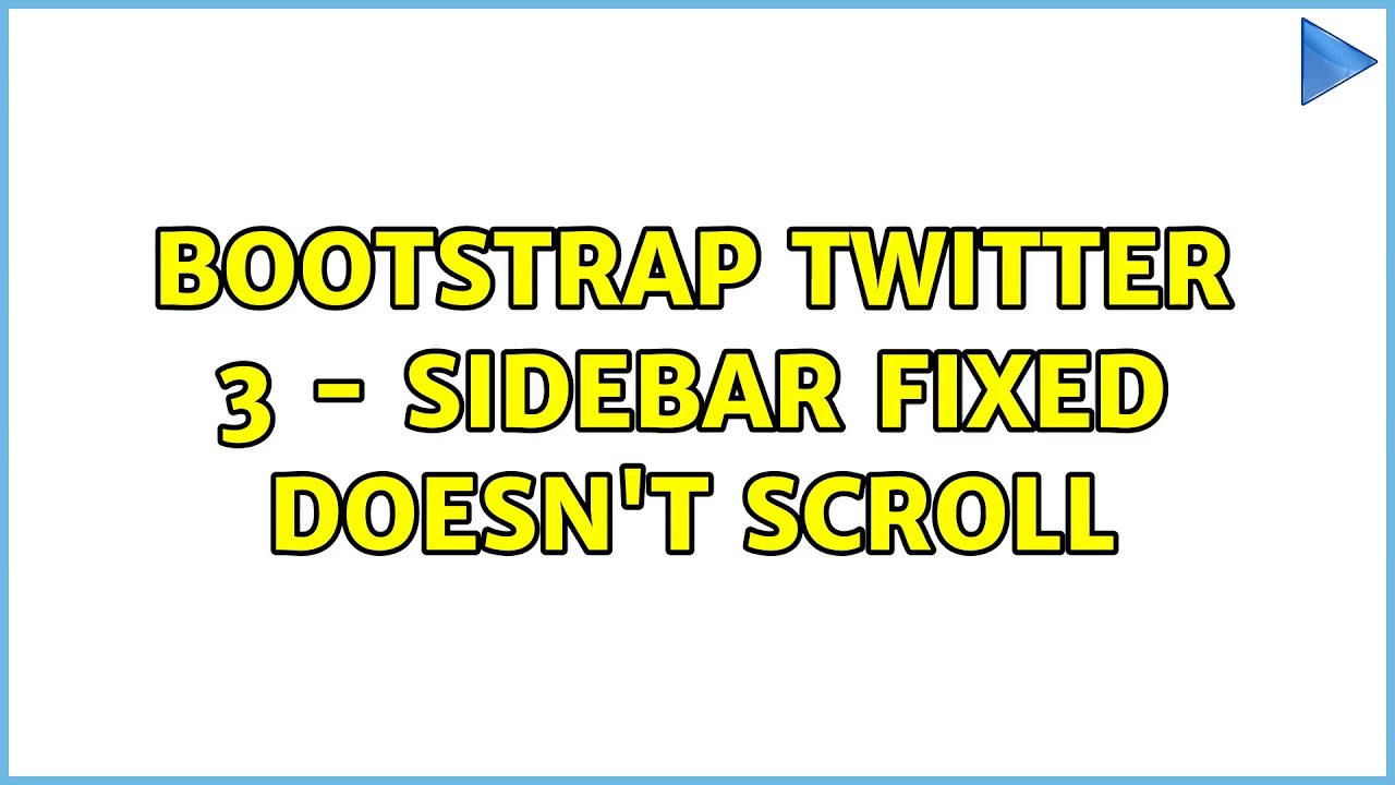 Bootstrap twitter 3 - sidebar fixed doesn't scroll