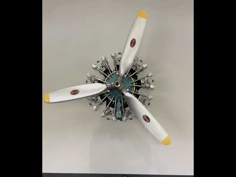 Pratt and Whitney R985 aircraft radial engine. Kinetic Art Piece.