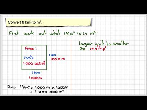 Converting units of area km squared to m squared