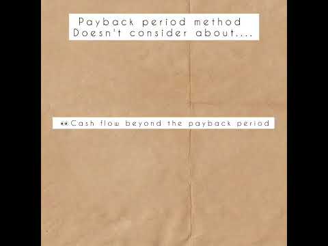 Disadvantages of Payback Period Method #SGCKHub