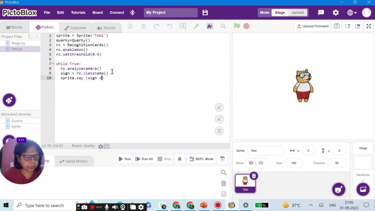 Python powered Self driving car in PictoBlox