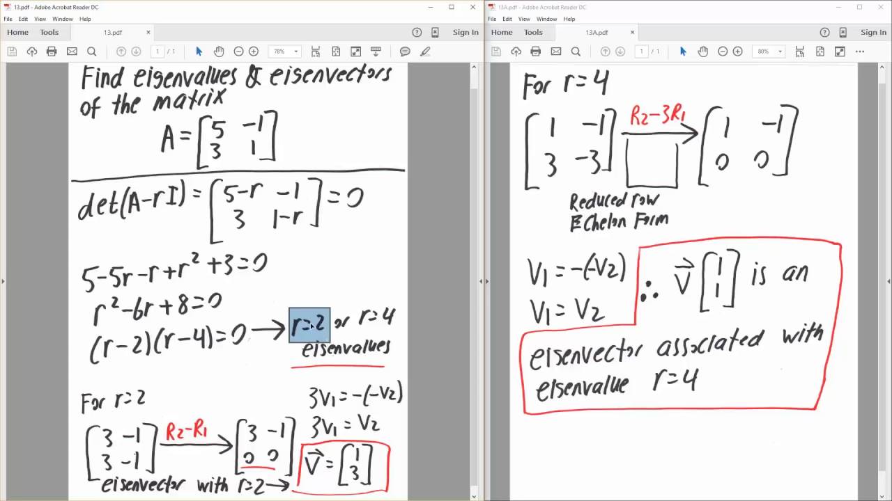 DiffEQ: Eigenvalues and Eigenvectors (Solved by Hand)