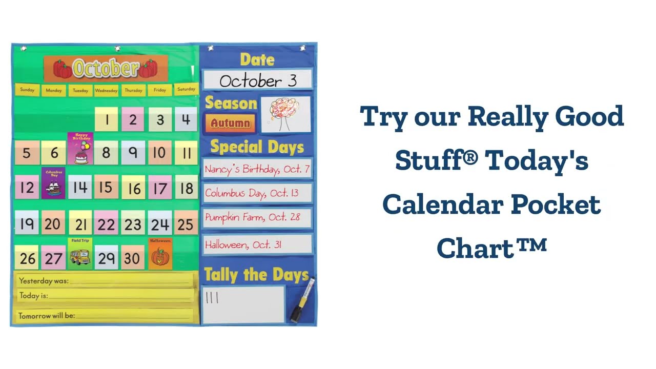 Really Good Stuff® Today's Calendar Pocket Chart™