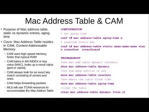 MLS4: Mac Address Table and TCAM