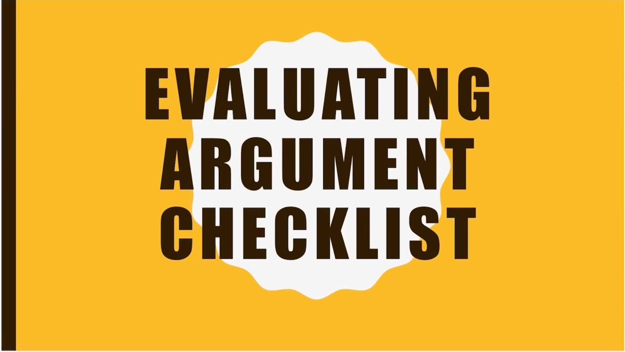 Evaluating Argument Checklist