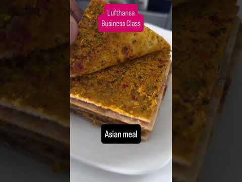 Lufthansa 747 Business Class - Asian Vegetarian Meal #lufthansa #indianingermany