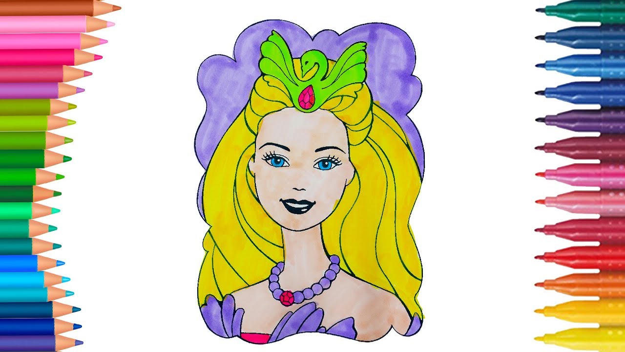 Niña Muñeca Barbie juego de pintar | Manos pequeñas Dibujos para Colorear
