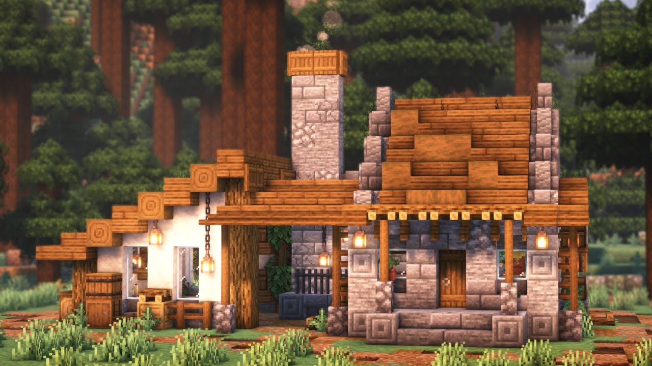 Minecraft 1.19: How to Build a Medieval Blacksmith I Relaxing House Tutorial