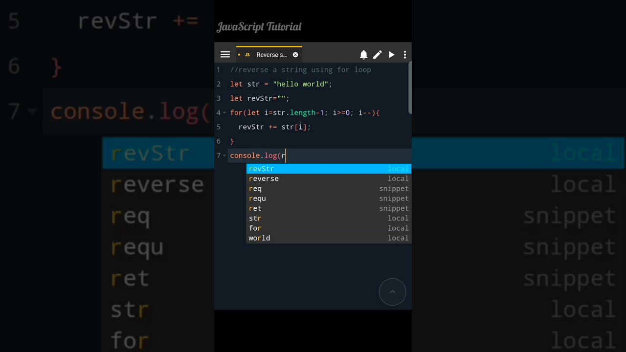 Reverse a String in JavaScript | JS Tutorial | @codeDynasty-O95