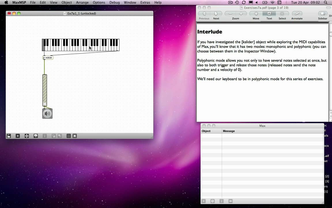 Max MSP Tutorial 07a1: Polyphony using [poly] & abstractions [1]