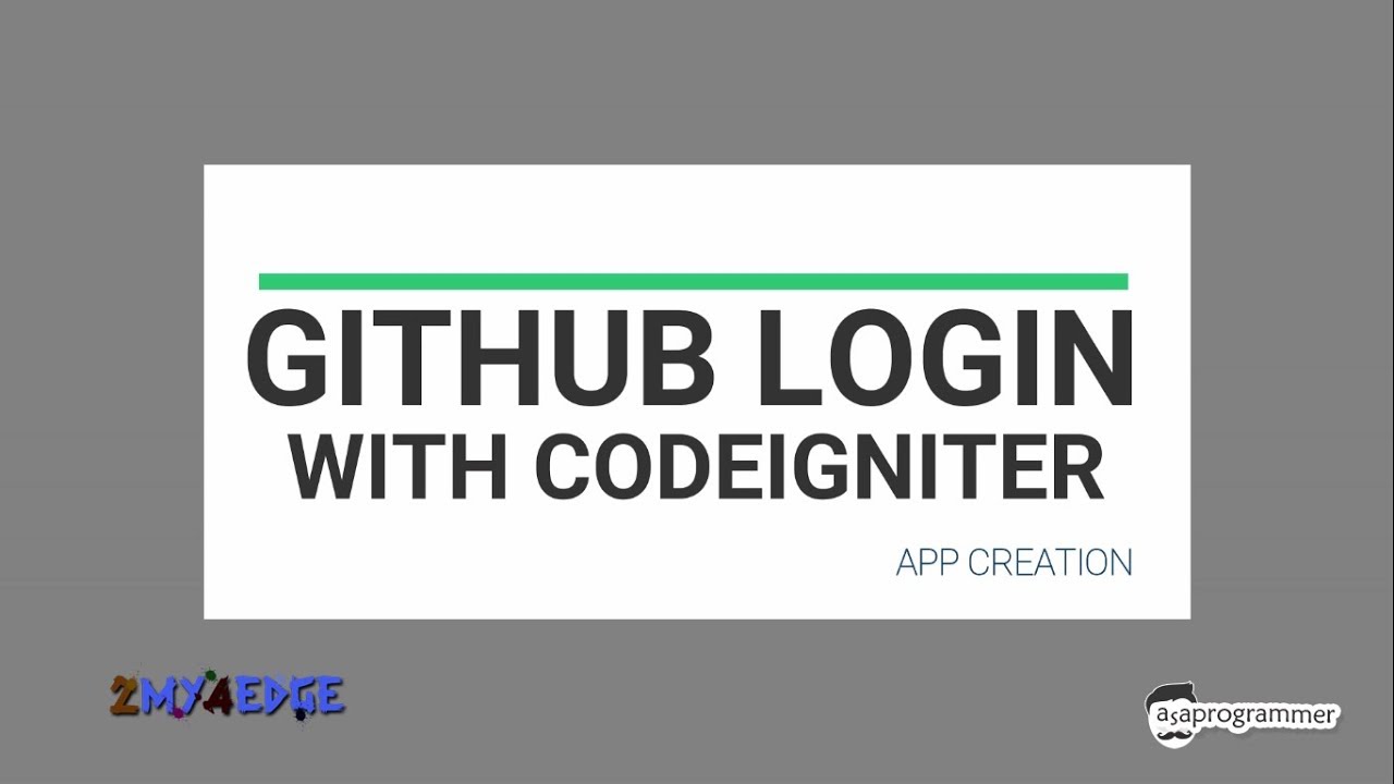 github login with codeigniter + App creation in github