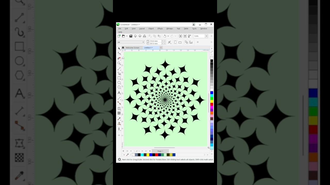 ✨️spiral pattern design incoreldraw ☠️ | coreldraw tutorial |