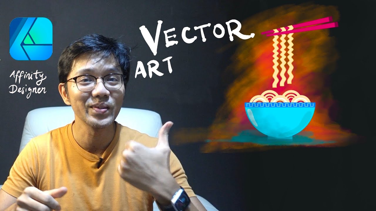 Chinese noodle vector art. Affinity Designer tutorial on iPad Pro