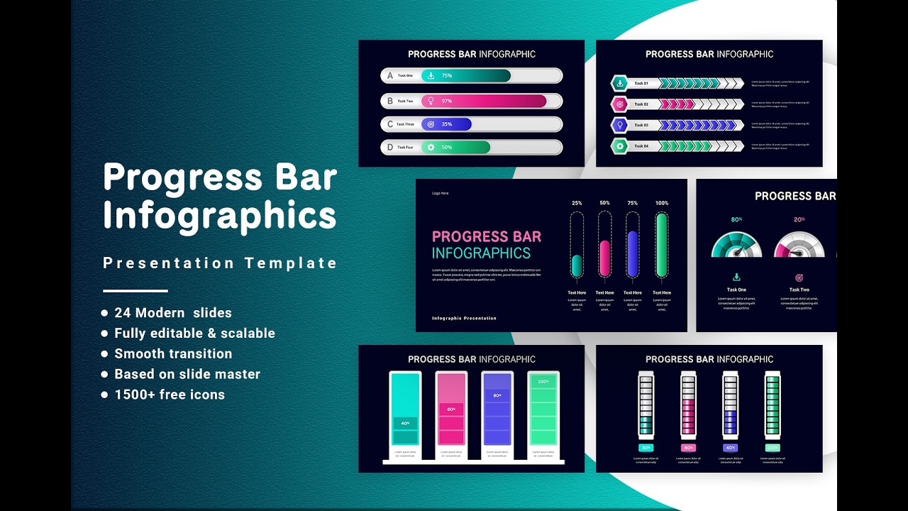 Progress Bar Infographics Presentation | Visualize Your Progress Like a Pro