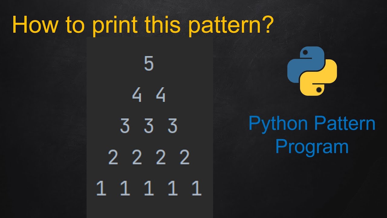 13 Python Pattern Program - Number Triangle without using any pre-define method using while loop