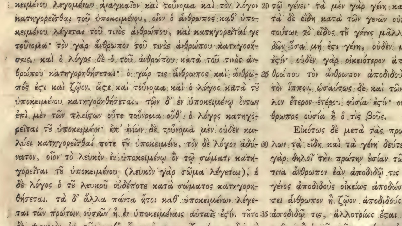 Lesson 15 - Logic and Language - Primary and Secondary Substances