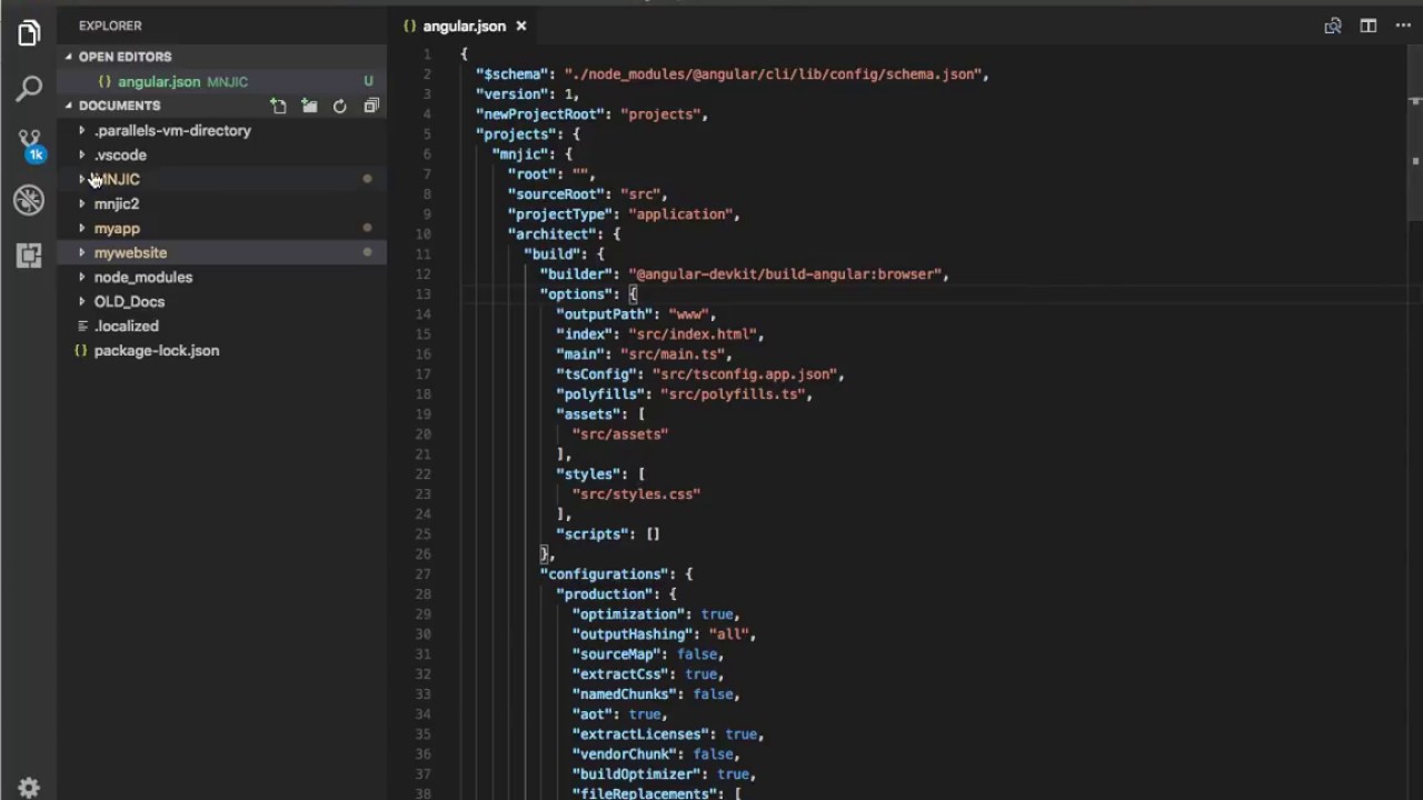 Angular 6.0 angular.json File Settings