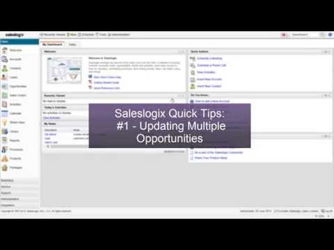 Infor CRM (formerly Saleslogix) - Update Multiple Opportunities