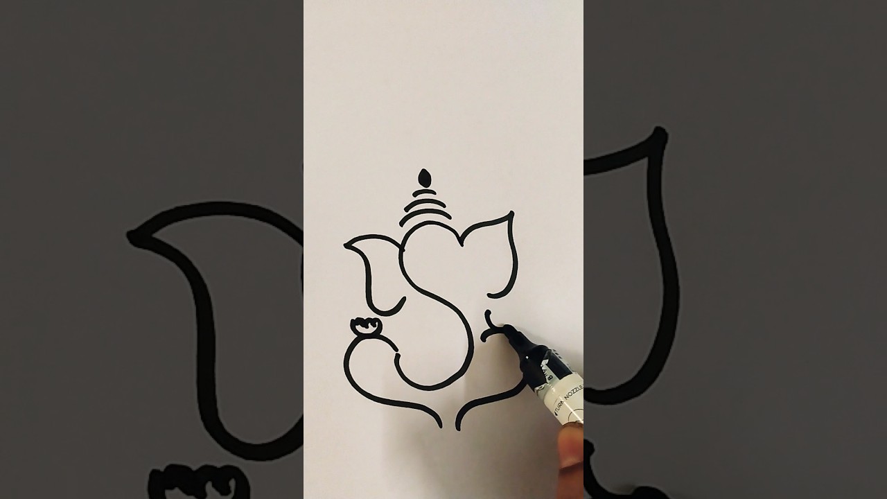 Ganesh chaturthi drawing easy | Lord Ganesha drawing step by step #art #trending #viral