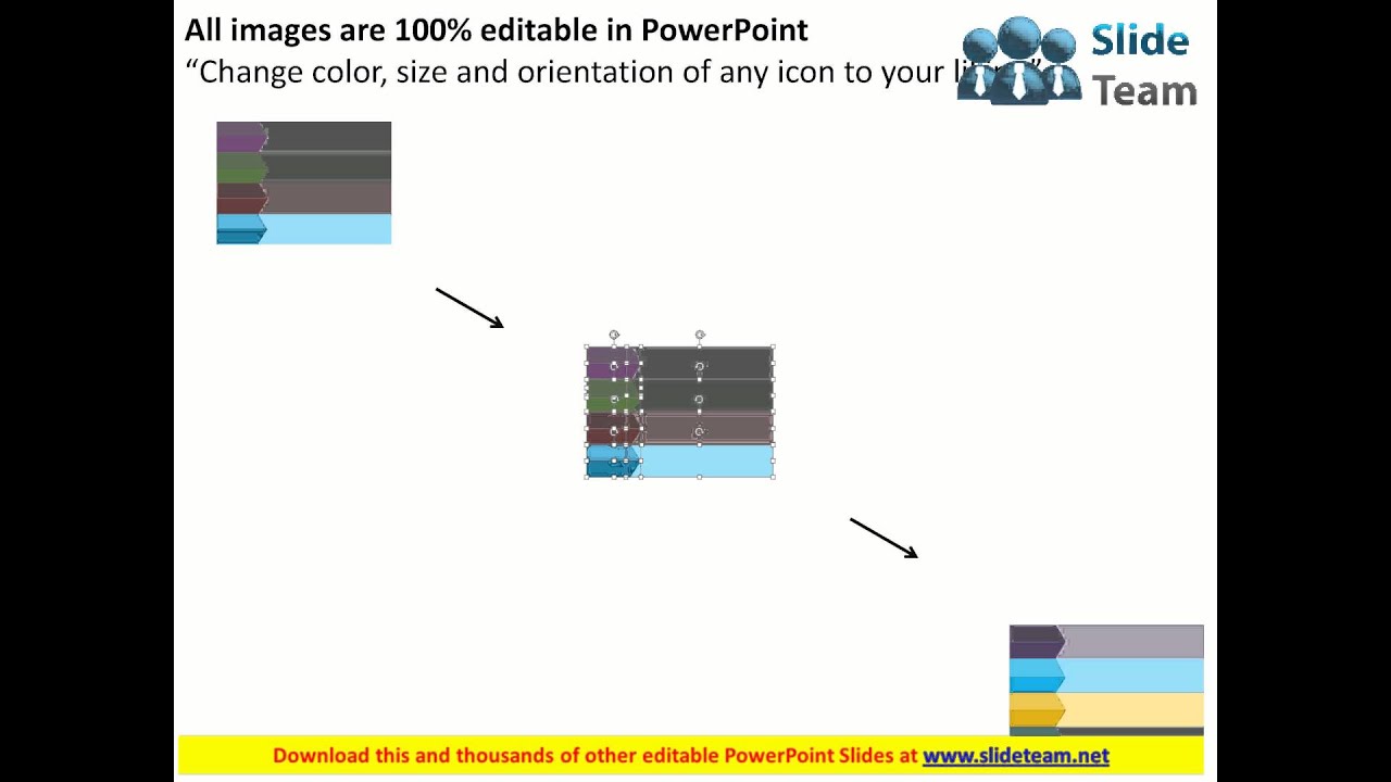 four staged arrows text boxes data analysis flat powerpoint design