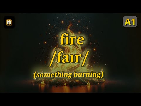 [n] Fire meaning (something burning) with 5 examples