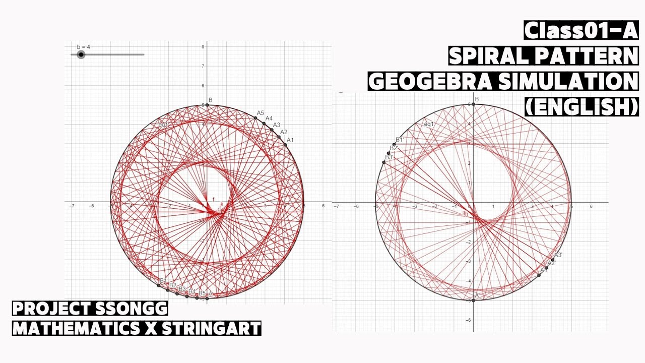 [Class no.01-A] Sprial Stringart Pattern Geogebra Simulation (English)