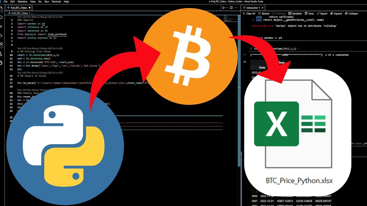 How to get the BITCOIN price with PYTHON | Export to Excel | Graph With PLOTLY