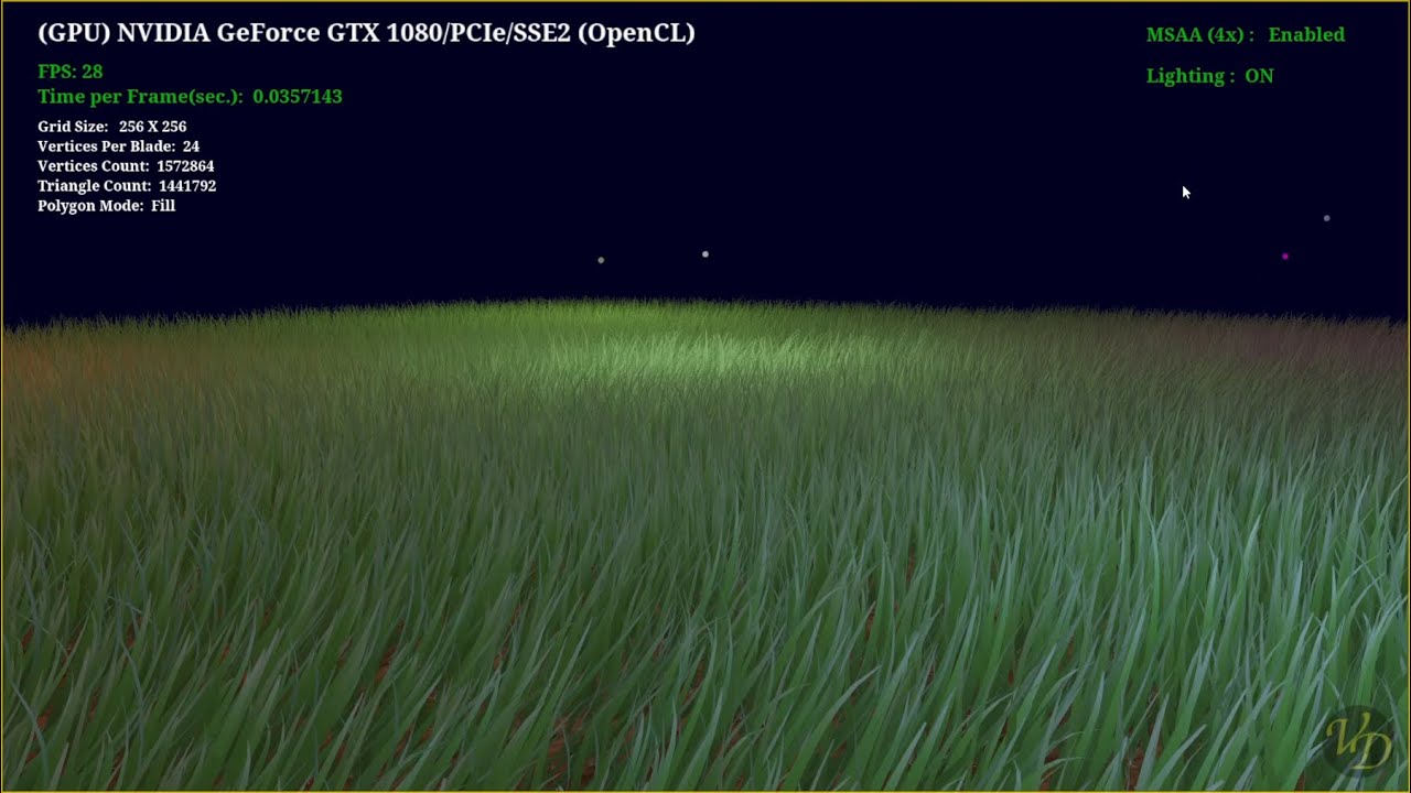 Waving Grass Rendering using OpenGL-OpenCL (Performance Analysis)