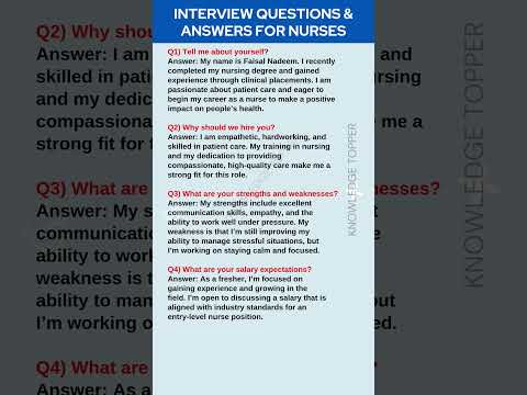 Job Interview Questions and Answers for Nurses
