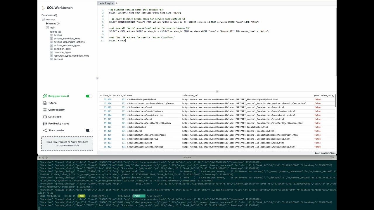 Explore relational data in natural language with the help of AI & DuckDB WASM