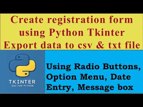 Create registration form in Python using tkinter