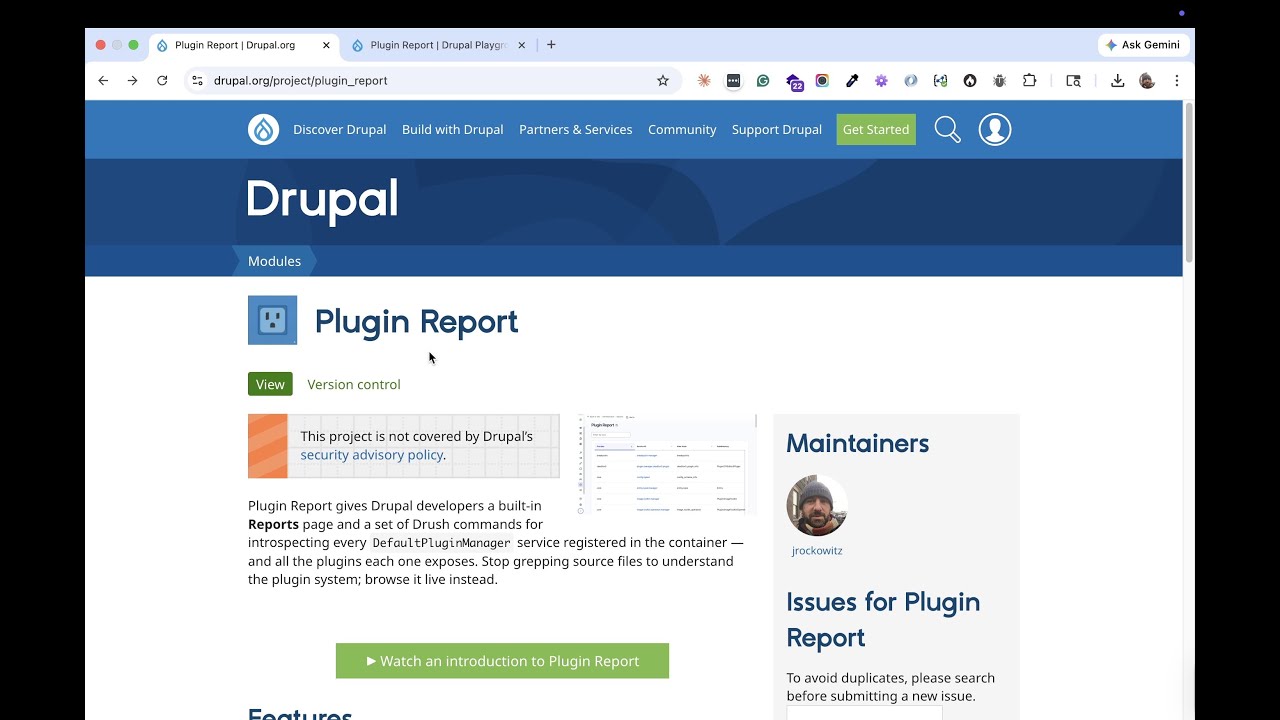 Plugin Report module for Drupal