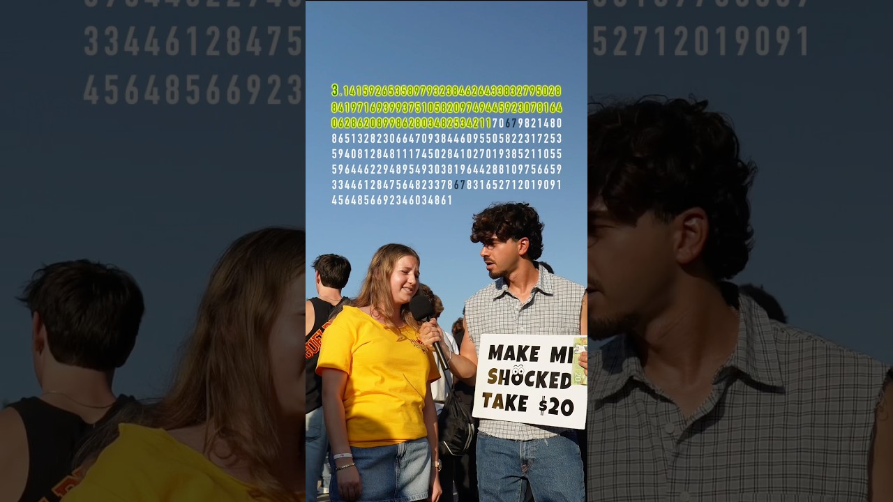 She say 300 digits of pi from memory!