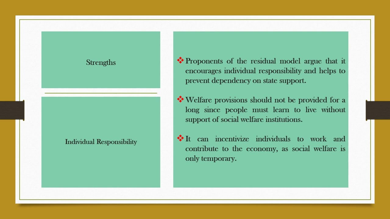 Social Policy Models: Residual | Industrial/Developmental | Redistributive/Institutional