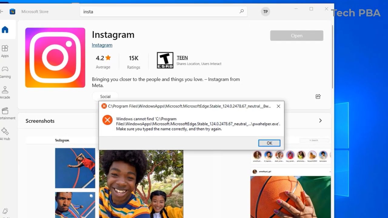 Windows cannot find C:\Program Files\WindowsApps...\pwahelper.exe Easy solution | Windows apps error