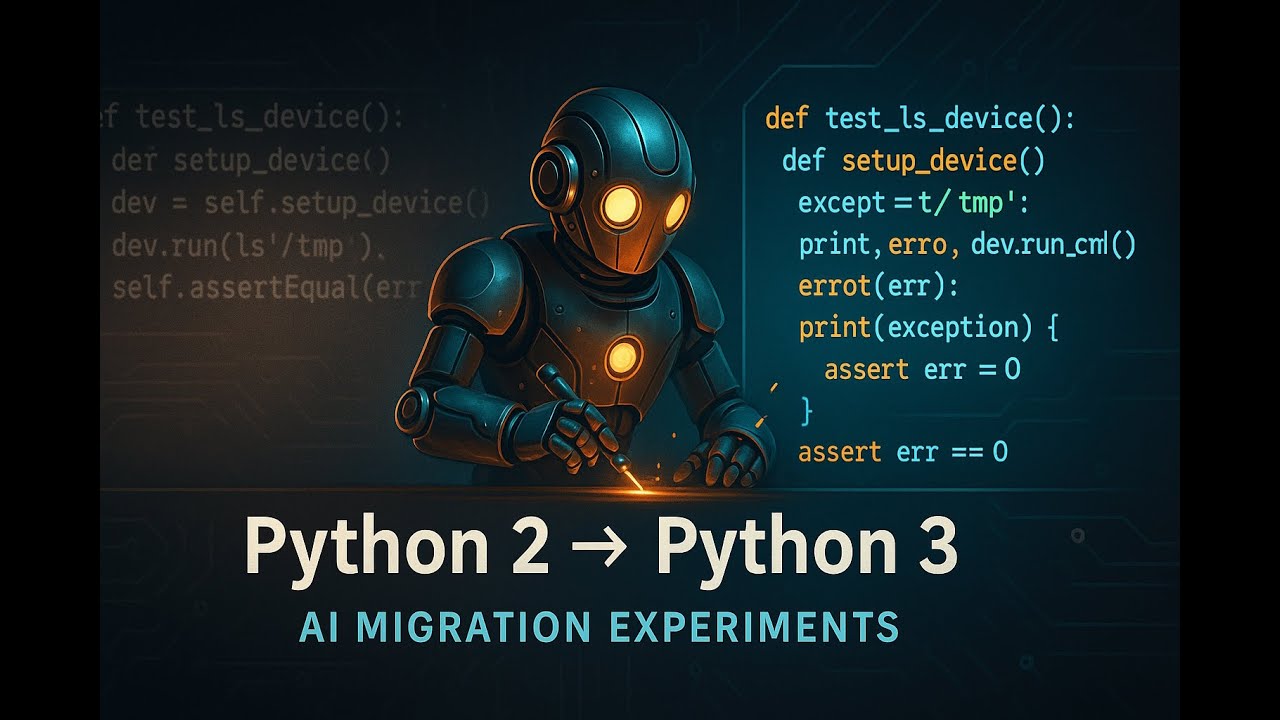 Migrating Python 2 Test Code to Python 3 with an AI Agent