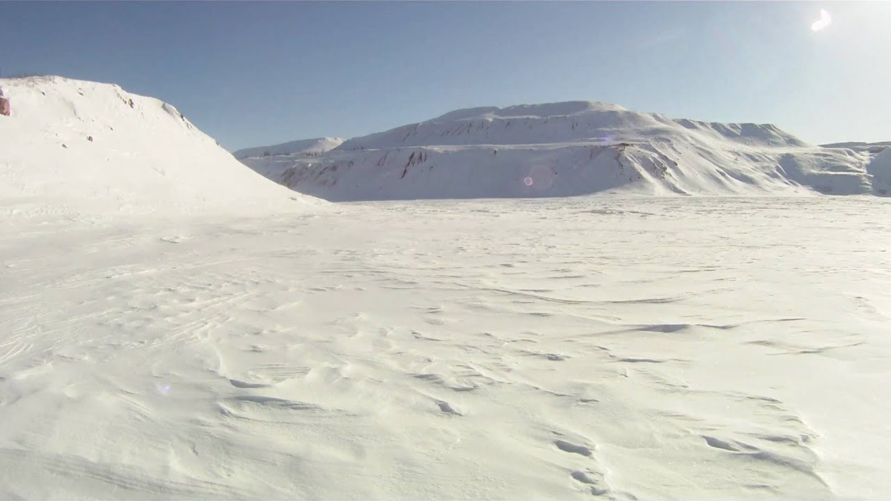 Schefferville: Mines view in snow mobile