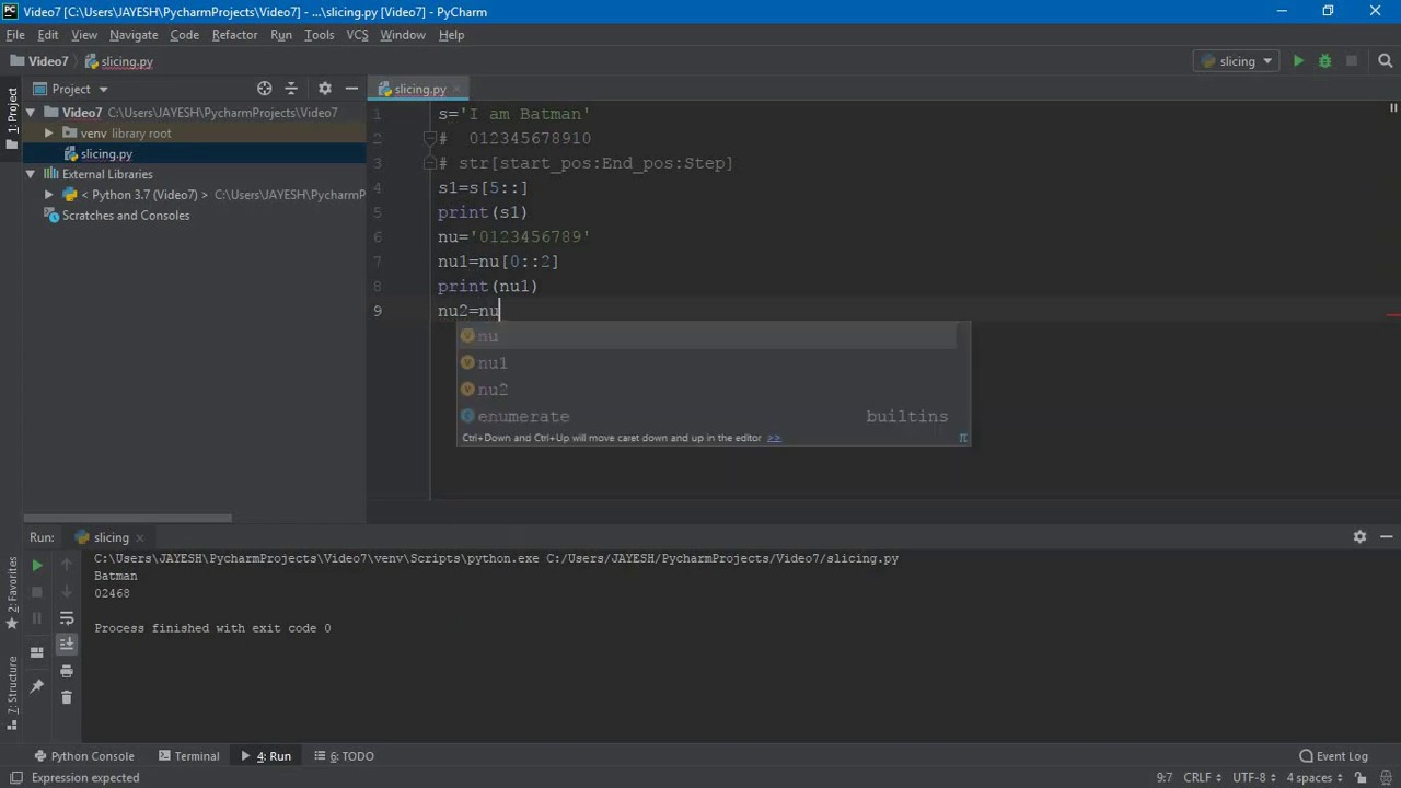 Python Tutorials #7 For Beginners (Slicing up A String, Negative Indexing in Python)