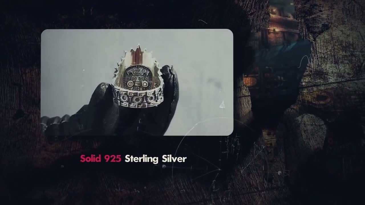 Aztec Eagle Warrior Skull Ring