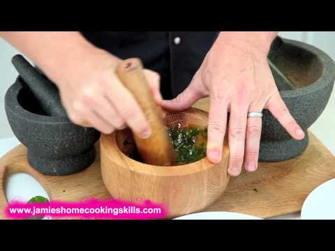 Jamie Oliver talks you through using a pestle and mortar