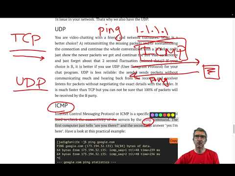 LPIC1 - 070 - 109.1 (3/3) - Networking Fundamentals; TCP/IP Protocols, Ports and TCP vs UDP vs ICMP