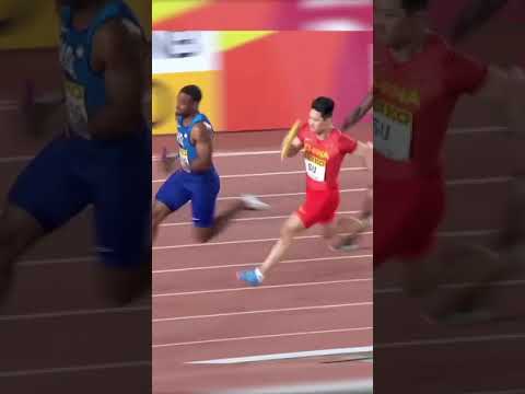 Relay baton exchange in curve | su_bingtian | Sports | Athletics | PT Sir