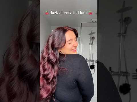 she’s back ♥️ dark cherry red hair #cherryhair #redhair #hairdye #hairdyeathome #cherrycola