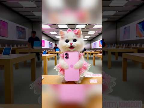 Kitty gets Iphone 16! Cat Story | Kitty Kingdom #cat #iphone16 #aicat