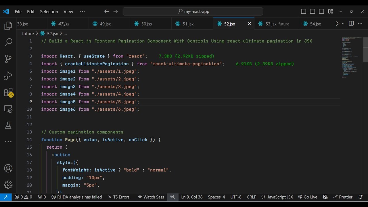 Build a React.js Frontend Pagination Component With Controls Using react-ultimate-pagination in JSX